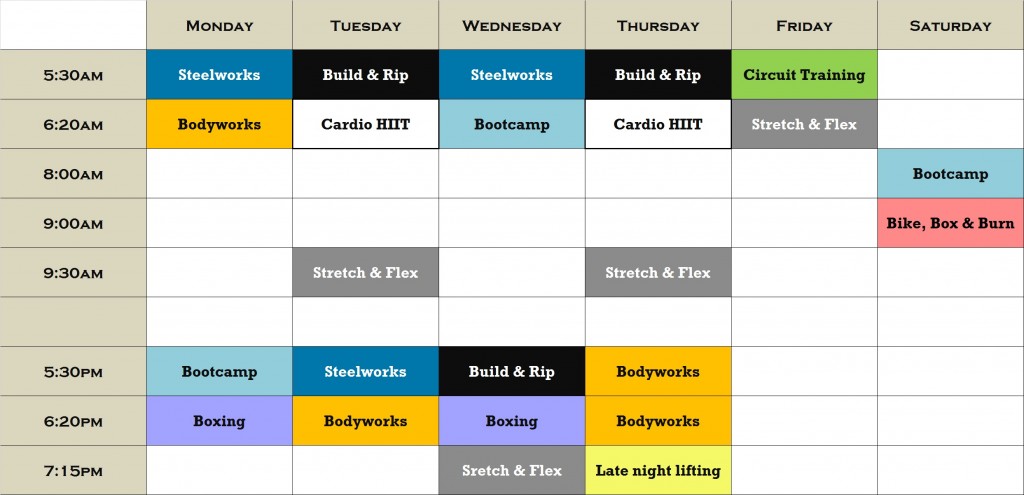 Current Group Training Timetable - Conan Fitness - Personal Training ...