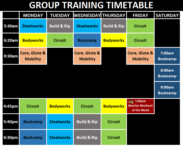 g.timetable.1wset - Conan Fitness - Personal Training Gym in Perth